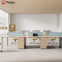 China Two Person 4 Drawer Office Desk with Bright Color Screen 450lb Capacity E0 Grade Particle Board for sale
