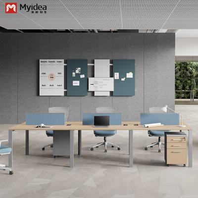 China Two Person Office Desk with Steel Foot 450lb Capacity E0 Grade Particle Board for sale