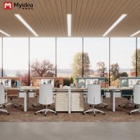 China Two Person Office Desk with Steel Foot 450lb Capacity E0 Grade Particle Board for sale