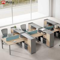 China L Shaped Office Desk with Storage Cabinet 450lb Capacity E0 Grade Particle Board for sale