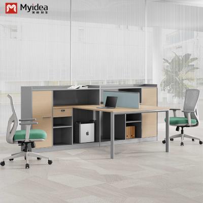 China L Shaped Office Desk with Storage Cabinet 450lb Capacity E0 Grade Particle Board for sale