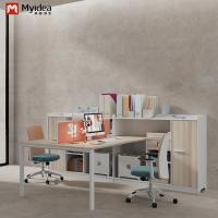 China L Shaped Office Desk with Storage Cabinet 450lb Capacity E0 Grade Particle Board for sale