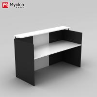 China Modern Marble Top Reception Desk Office Furniture Hotel Counter 120cm Simple Design for sale