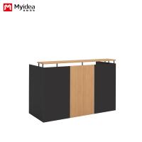 China Modern Marble Top Reception Desk Office Furniture Hotel Counter 120cm Simple Design for sale