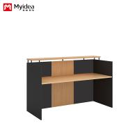 China Modern Marble Top Reception Desk Office Furniture Hotel Counter 120cm Simple Design for sale