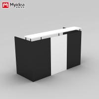 China Modern Marble Top Reception Desk Office Furniture Hotel Counter 120cm Simple Design for sale
