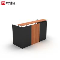 China Modern Marble Top Reception Desk Office Furniture Hotel Counter 120cm Simple Design for sale