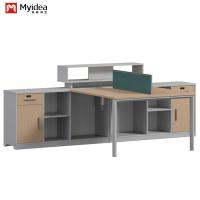 China E0 Grade Particle Board L Shaped Office Desk with Storage Cabinet 450lb Capacity for sale