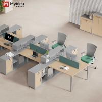 China E0 Grade Particle Board L Shaped Office Desk with Storage Cabinet 450lb Capacity for sale