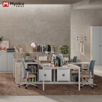 China E0 Grade Particle Board L Shaped Office Desk with Storage Cabinet 450lb Capacity for sale