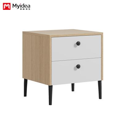China Melamine Paper Finish Bedside Table 400x400x450mm for Hotels Apartments Dormitories for sale