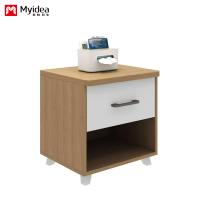 China Melamine Paper Finish Bedside Table 400x400x450mm for Hotels Apartments Dormitories for sale