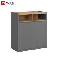 China Wooden Office File Cabinet with 3 Drawers and Open Shelves 450lb Capacity E0 Grade for sale