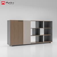 China Wooden Office File Cabinet with 3 Drawers and Open Shelves 450lb Capacity E0 Grade for sale