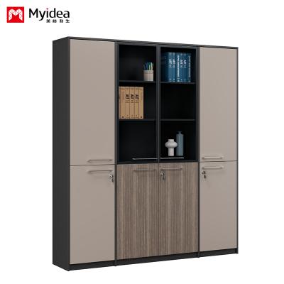 China Office Filing Cabinet with Glass Door Light Strip 3 Drawer Storage 450lb Capacity for sale