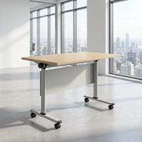 China Eco-Friendly Adjustable Folding Training Table Steel Legs Rectangle 1800x750mm for sale