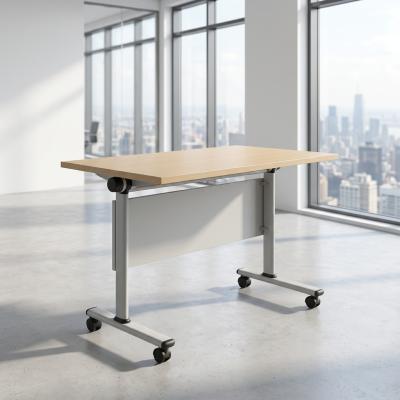 China Eco-Friendly Adjustable Folding Training Table Steel Legs Rectangle 1800x750mm for sale