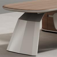 China Smart Executive PVC Coated Curved Desk with Voice Control Mood Light 450lb Capacity for sale