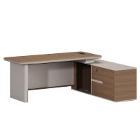 China Curved PVC Coated Executive Desk with Voice Activated Ambient Light 180x70cm E0 Particle Board for sale