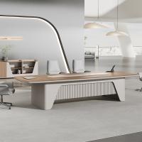 China PVC Coated Curved Desktop Conference Table with Power Rail and Wire Box 180x90cm for sale