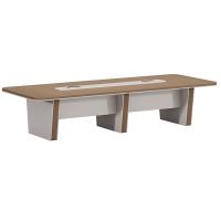 China PVC Coated Curved Conference Table 180x90cm with Power Rail and Wire Box Painted Finish Modern Meeting Desk for sale