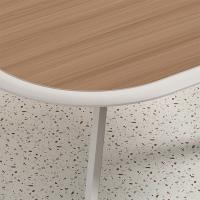 China PVC Vinyl Laminated Round Edge Conference Table Glossy Painted Surface 1800x900mm Office Meeting Room for sale