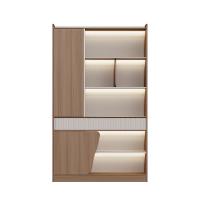 China Voice Activated PVC Foil Coated Storage Cabinet 450lb Capacity Curved Paint-Look Surface with Smart Light Strip for sale