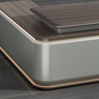 China Modern Ergonomic PVC Coated Curved Top Business Desk with Smart Voice Control Ambient Lighting 450lb Capacity for sale