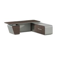 China PVC Coated Curved Executive Office Desk with Voice Controlled LED Light 450lb Capacity for sale