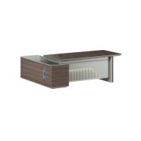 China Adjustable Ambient Light Curved PVC Coated Desk with Voice Recognition Control 450lb Capacity for sale