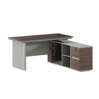 China PVC Coated Curved Boss Desk with Voice Controlled Ambient Light 450lb Capacity for sale