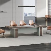 China Arc-Shaped PVC Foil Coated Conference Table 180x90cm Smooth Paint-Like Finish Executive Meeting Desk for sale