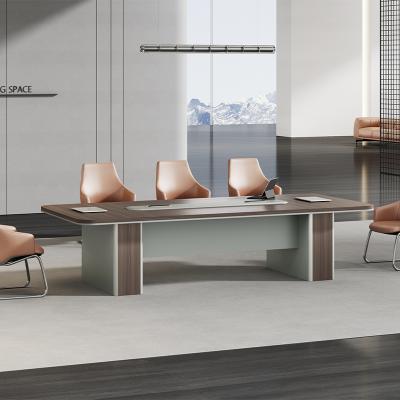 China Arc-Shaped PVC Foil Coated Conference Table 180x90cm Smooth Paint-Like Finish Executive Meeting Desk for sale