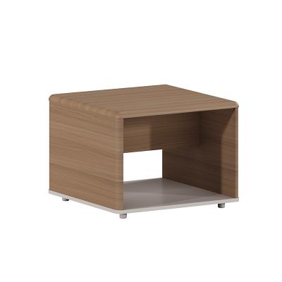 China PVC Overlaid Curved Edge Coffee Table Faux Paint Arc Surface 120x60x45cm for sale