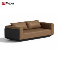 China Nordic Minimalism Leather Sofa Set Office Bedroom Sectional Design Metal Legs Single Triple Seat 770x830x840mm for sale