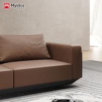 China Nordic Minimalism Leather Sofa Set Office Bedroom Sectional Design Metal Legs Single Triple Seat 770x830x840mm for sale