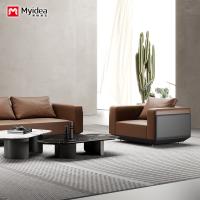 China Nordic Minimalism Leather Sofa Set Office Bedroom Sectional Design Metal Legs Single Triple Seat 770x830x840mm for sale