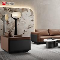 China Nordic Minimalism Leather Sofa Set Office Bedroom Sectional Design Metal Legs Single Triple Seat 770x830x840mm for sale