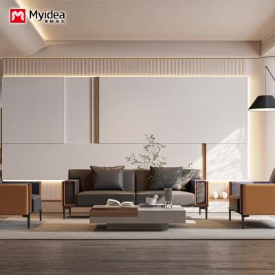 China Nordic Minimalism Leather Sofa Set Office Bedroom Sectional Design Metal Legs Single Triple Seat 770mm 1780mm for sale