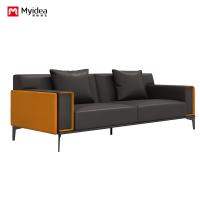 China Nordic Minimalism Leather Sofa Set Office Bedroom Sectional Design Metal Legs Single Triple Seat 770mm 1780mm for sale