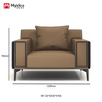 China Modern Italian Leather Office Sofa 3 Seater 1780x830x840mm with Coffee Table Set for sale