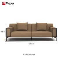 China Modern Italian Leather Office Sofa 3 Seater 1780x830x840mm with Coffee Table Set for sale