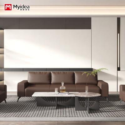 China Modern PU Leather Office Sofa High Density Foam Reception Couch 770x830x840mm Heavy Duty Waiting Area Lounge Chair for sale
