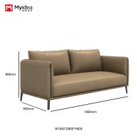 China Modern Office Leather Sofa Set with Coffee Table 770x830x840mm 3-Seater 1780x830x840mm for sale