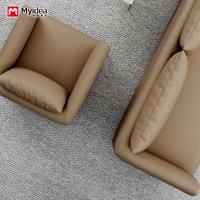 China Modern Office Leather Sofa Set with Coffee Table 770x830x840mm 3-Seater 1780x830x840mm for sale