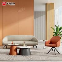 China Commercial PU Leather Executive Office Sofa 3-Seat 1780mm Solid Wood Frame High Resilience Foam Lobby Seating for sale