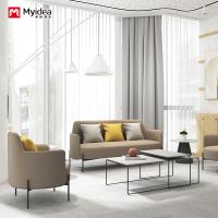 China Modern Office Leather Sofa Couch High Density Foam 1780mm Heavy Duty Reception Seating for sale