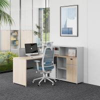 China Customizable Single Seat Staff Desk with Storage Cabinet 1530x1400x1050mm Modern Office Computer Desk for sale