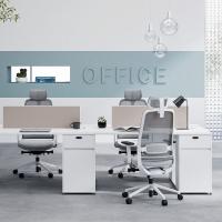China Modern Wooden Workstation Desk with Storage 450lb Capacity Freestanding L Shaped Design for sale