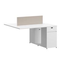 China Modern Wooden Workstation Desk with Storage 450lb Capacity Freestanding L Shaped Design for sale
